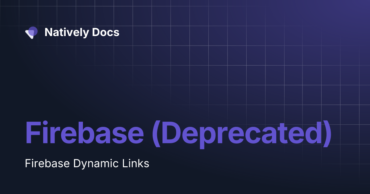 Firebase | Natively Docs