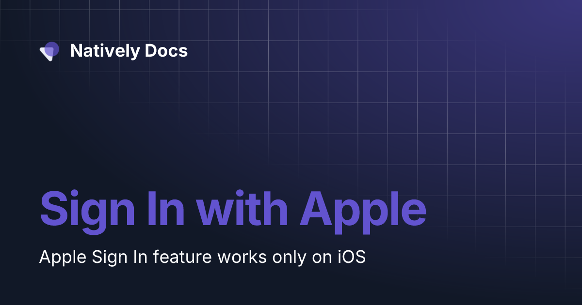 Sign In with Apple | Natively Docs