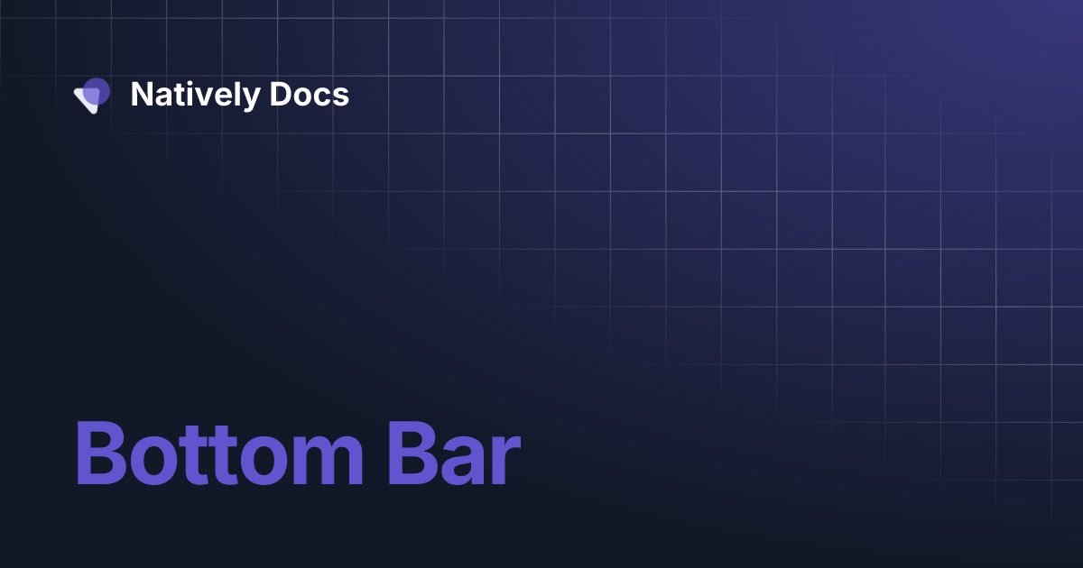 Bottom Bar | Natively Docs
