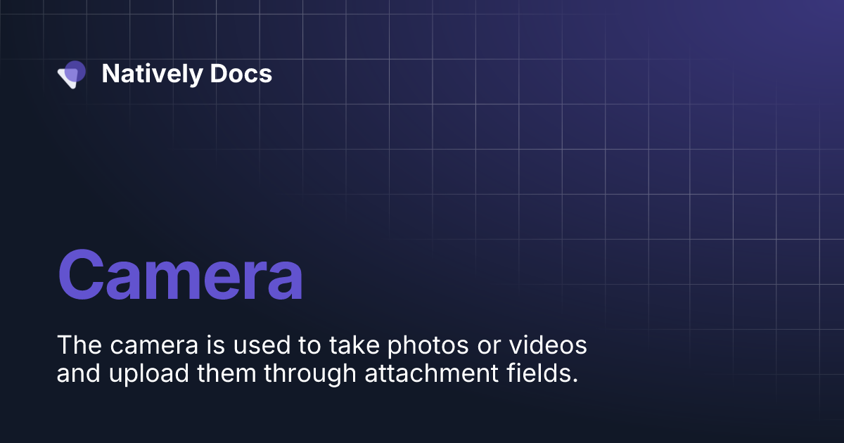 Camera | Natively Docs