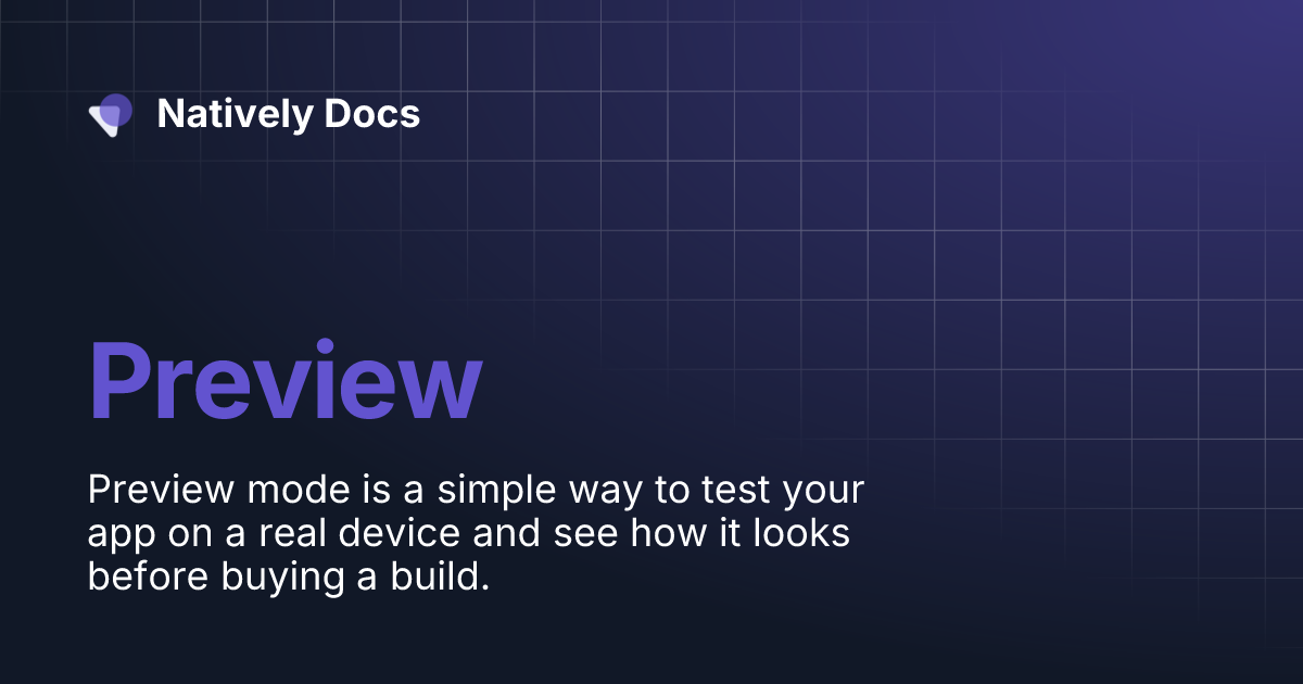 Preview | Natively Docs