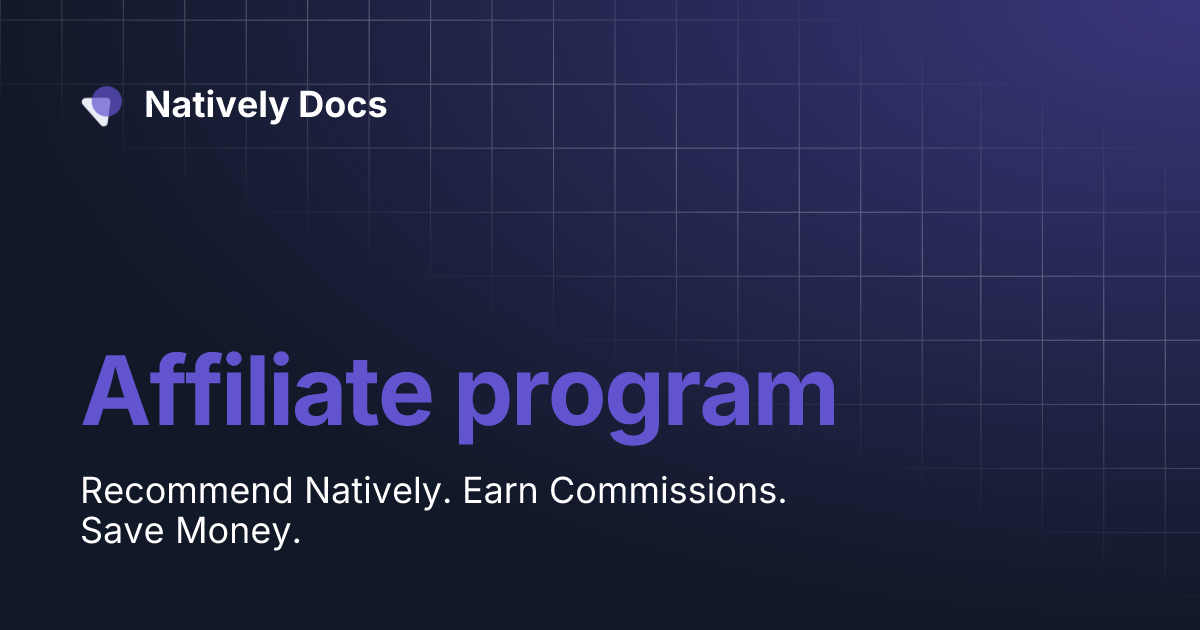Affiliate program | Natively Docs